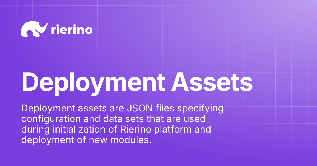 Deployment Assets | Rierino