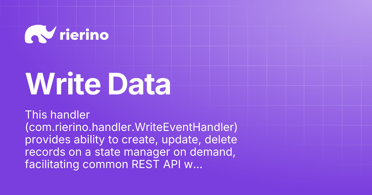 Write Data | Rierino