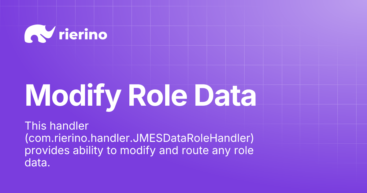 Modify Role Data | Rierino