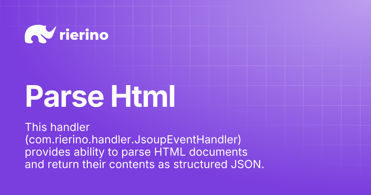 Parse Html | Rierino