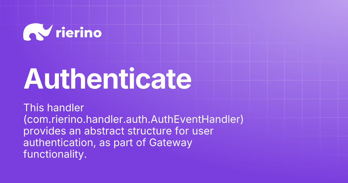 Authenticate | Rierino
