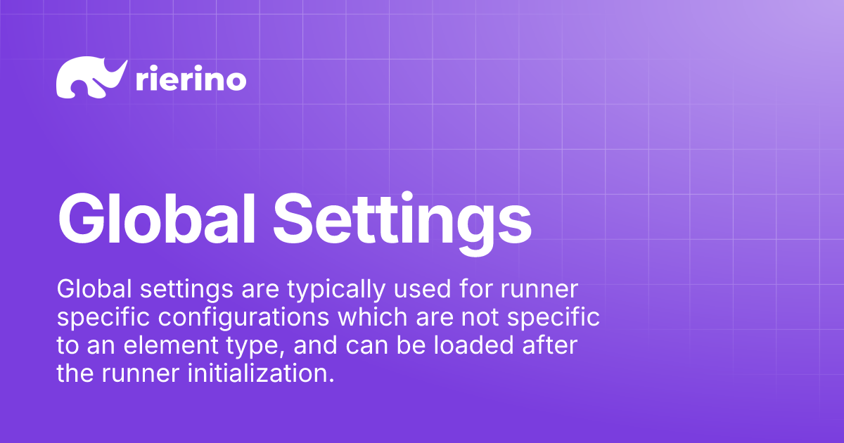 Global Settings | Rierino