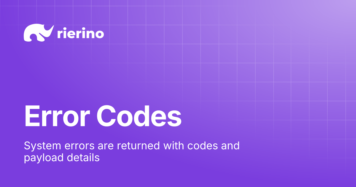 Error Codes | Rierino